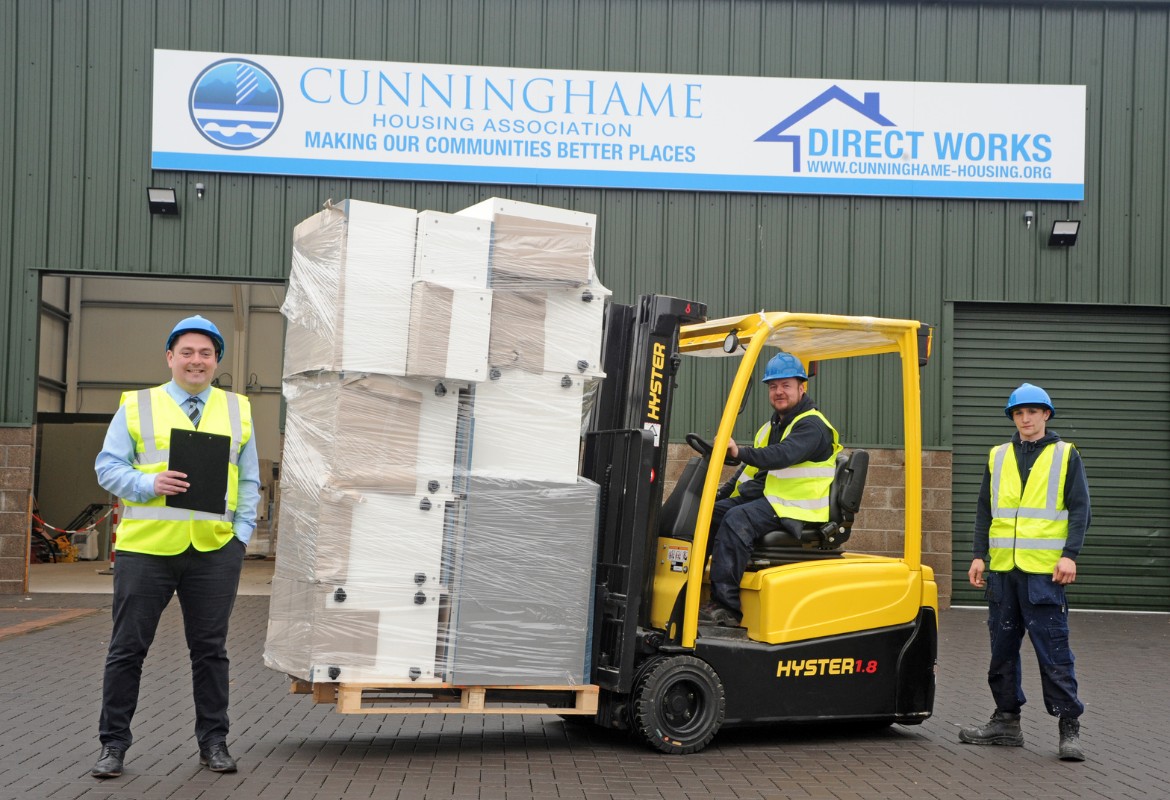 Direct Works Receives a Forklift - Cunninghame Housing Association